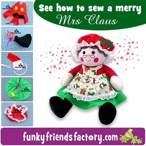 A Merry Mrs CLAUS Christmas Doll Sewing Pattern PDF